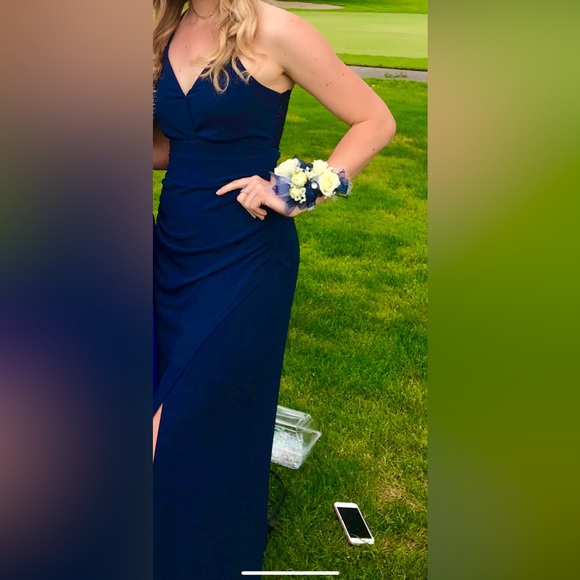 PromGirl | Dresses | Navy Blue Long Gown | Poshmark